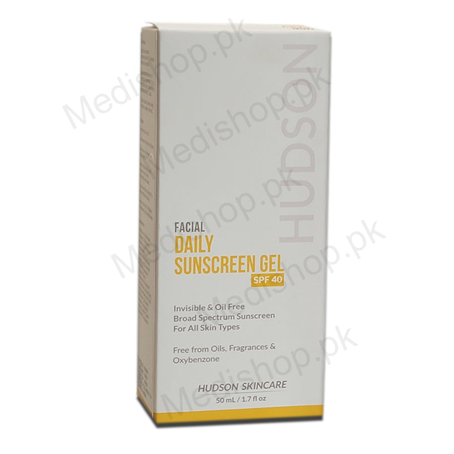 Hudson Facial Daily Sunscreen Gel SPF40 – Medishop.pk