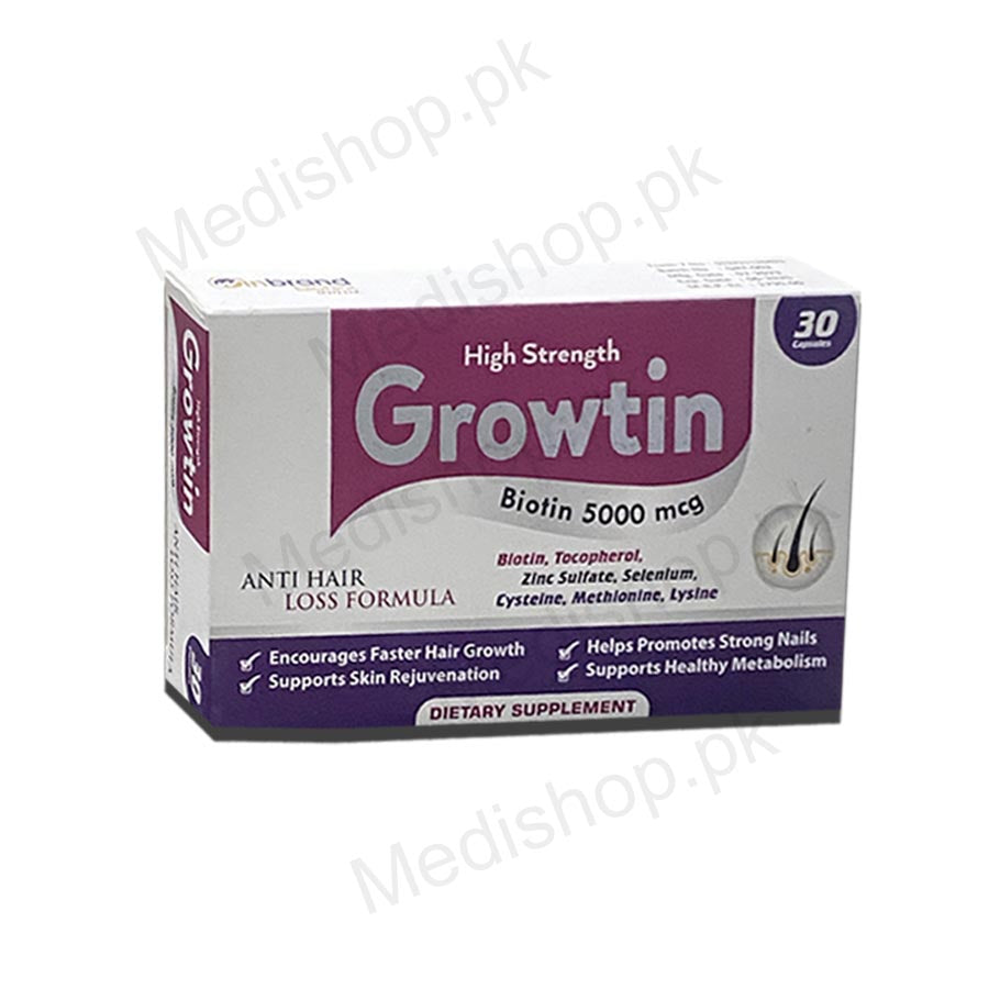 Growtin Biotin 5000mcg – Medishop.pk