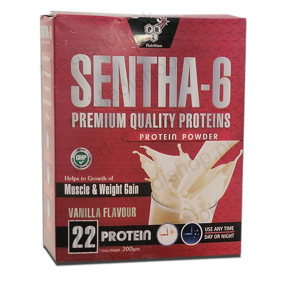 Sentha-6 Protein Power Vanilla Flavour 200gm – Medishop.pk