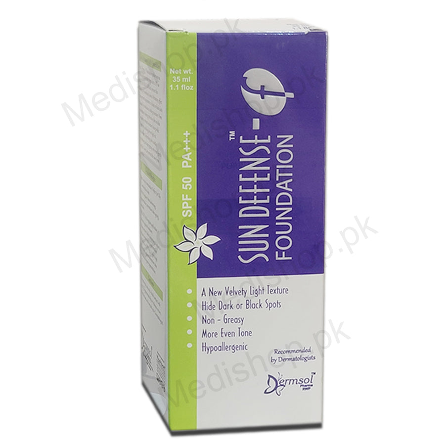 Sun Defense Foundation SPF 50 PA+++ – Medishop.pk