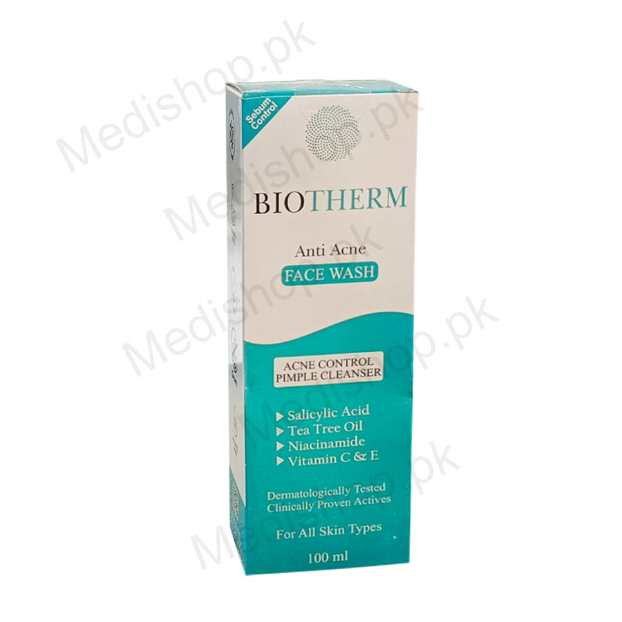Biotherm Anti acne Face wash 100ml – Medishop.pk