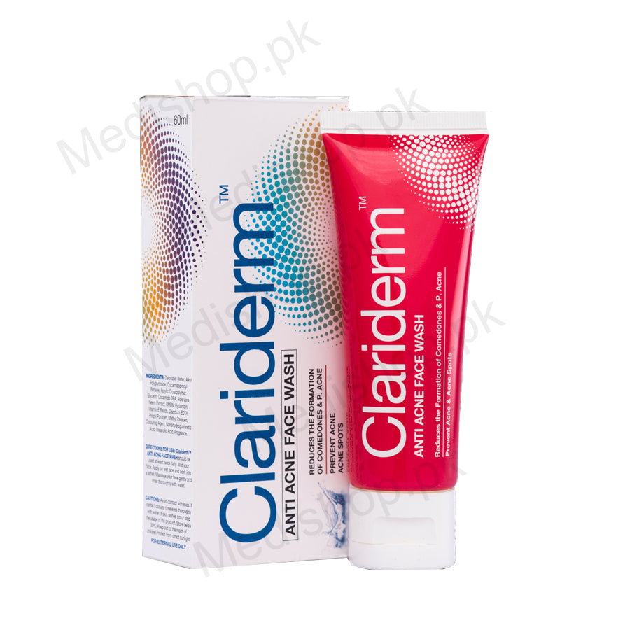 Clariderm Anti-Acne Face Wash 60ml – Medishop.pk