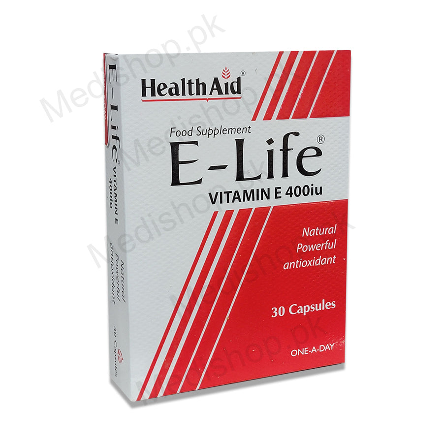 E-Life Vitamin E 400IU capsules – Medishop.pk