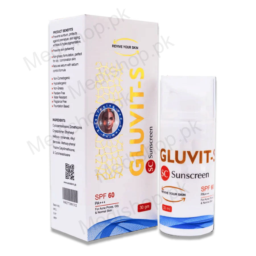 Gluvit-S Sunscreen SPF 60 – Medishop.pk