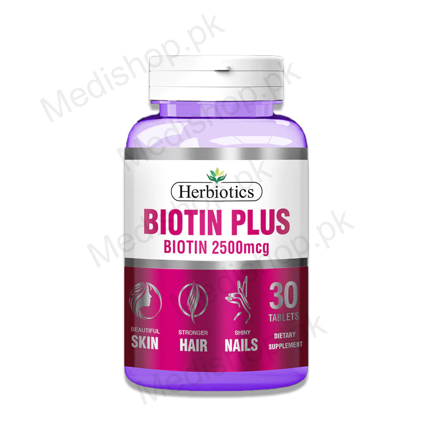 Herbiotics Biotin Plus 2500mcg Tablets – Medishop.pk