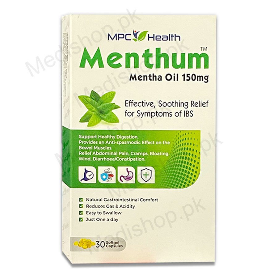 Menthum 30 Softgel Capsules – Medishop.pk