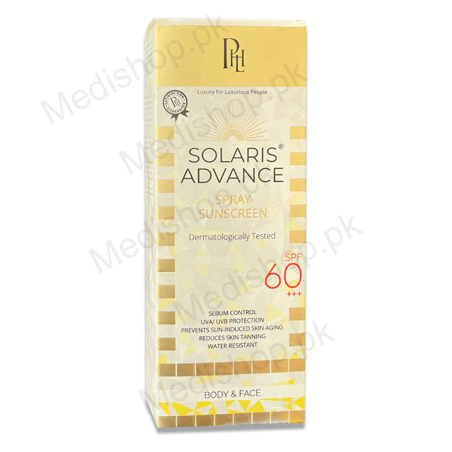 Solaris Advance Sunscreen Spray SPF60+++ – Medishop.pk