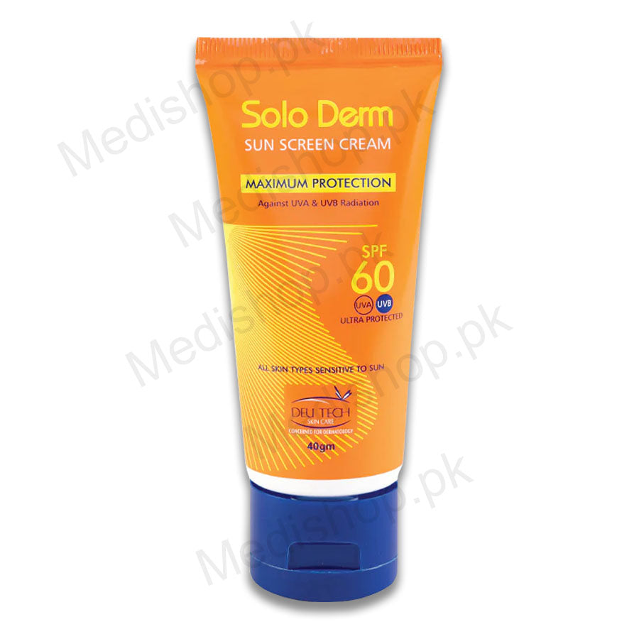 Solo Derm SPF 60 40gm Sunblock – Medishop.pk
