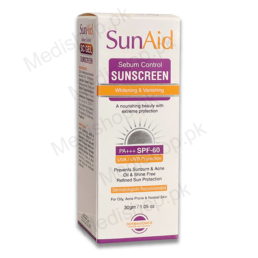 SunAid Sebum control sunscreen PA+++ SPF60 – Medishop.pk