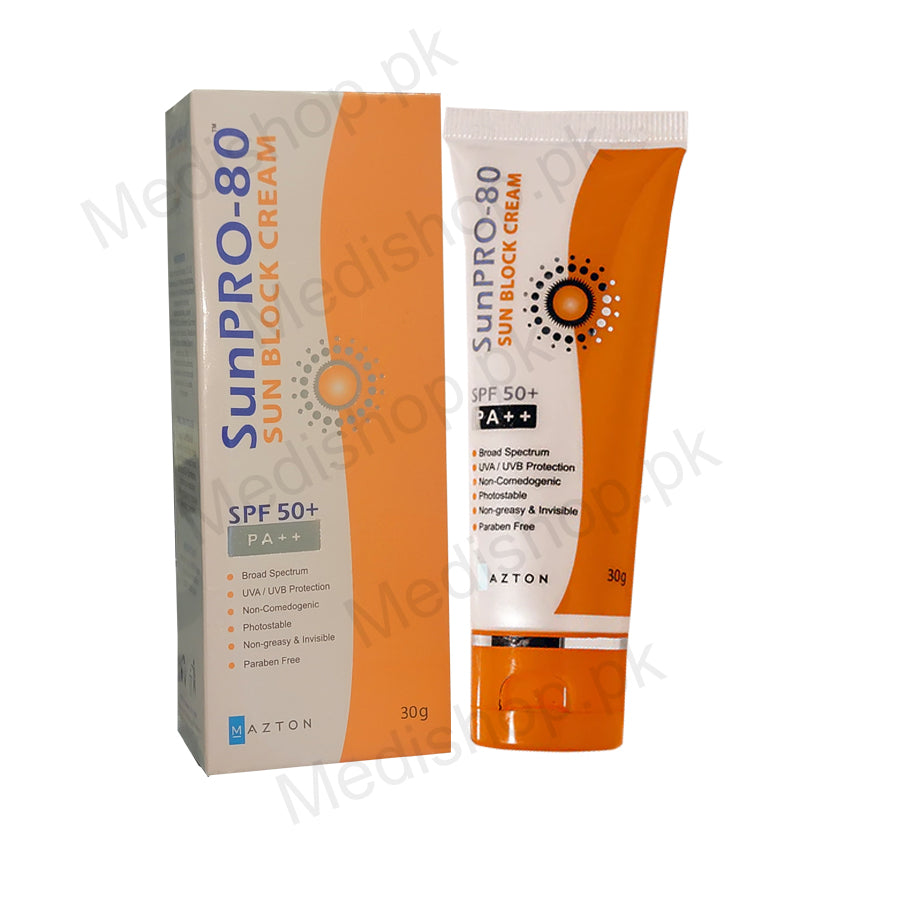 Buy SunPRO 80 Sunblock Cream SPF 50 with discount price on Medishop.pk