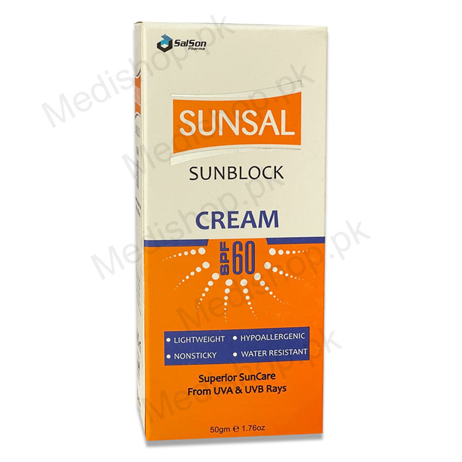 Sunsal Sunblock SPF 60 Cream – Medishop.pk