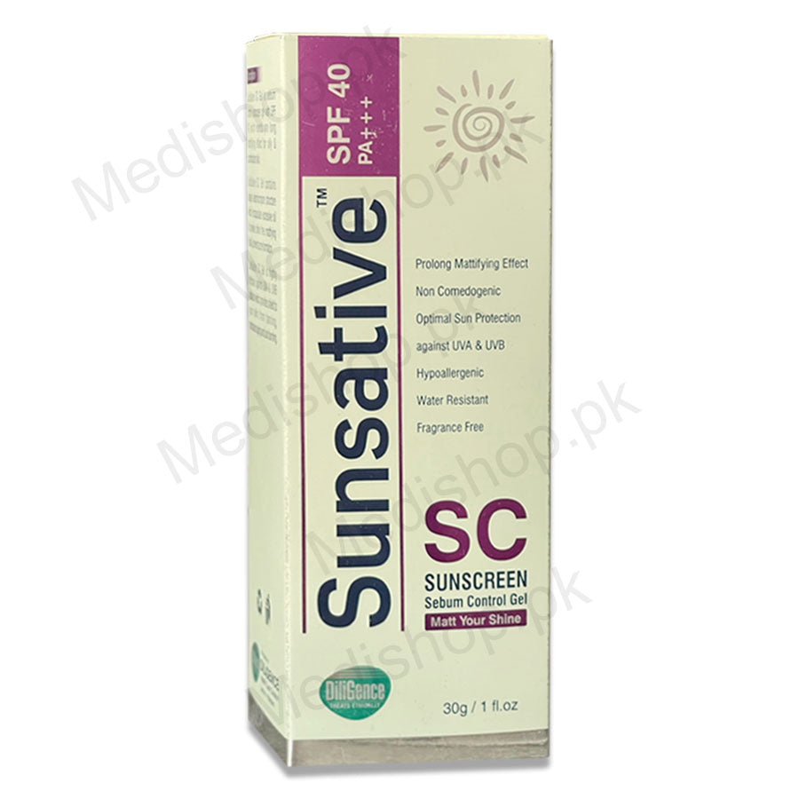Buy Now Discount Price Sunsative Sunscreen Gel SPF40 – Medishop.pk