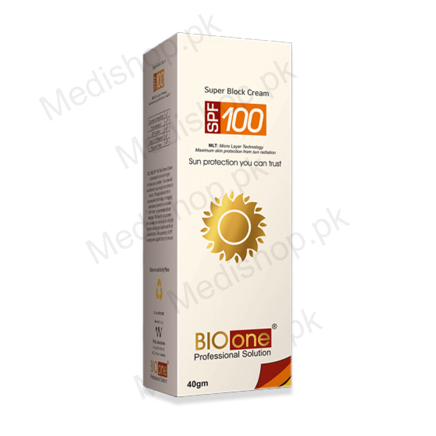 Bio one Super Block SFP 100 Cream 40gm – Medishop.pk