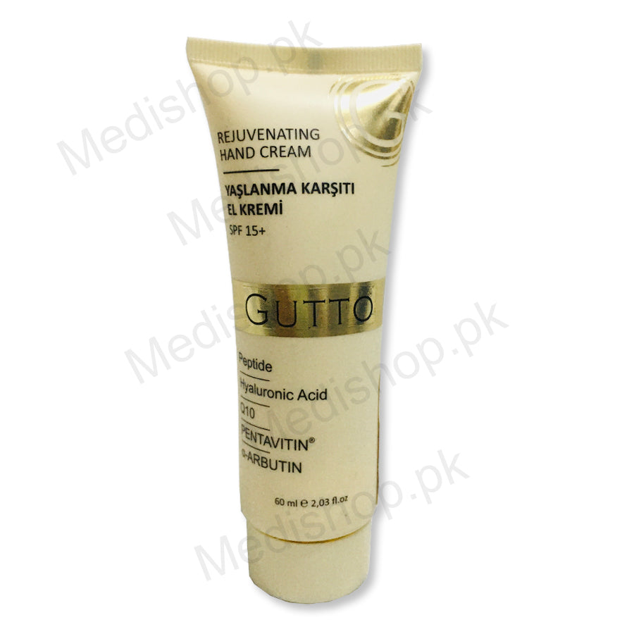 Gutto Rejuvenating Hand Cream 60ml SPF 15+ – Medishop.pk