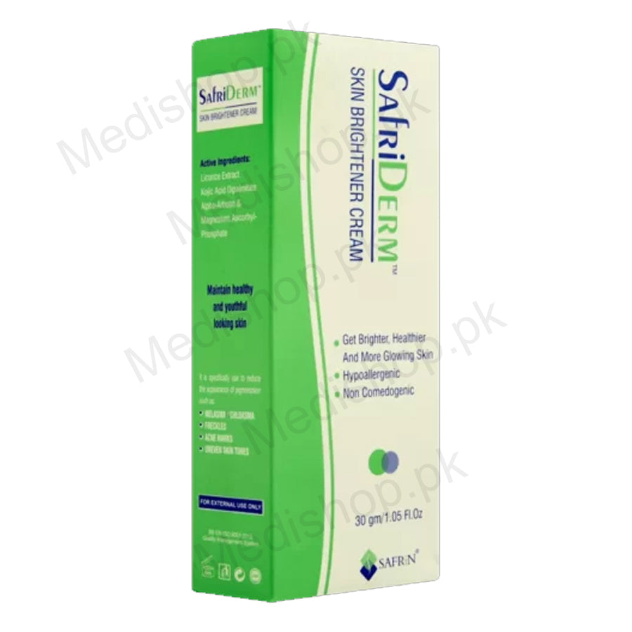 SAFRIDERM Skin Brightening Cream 30gm – Medishop.pk